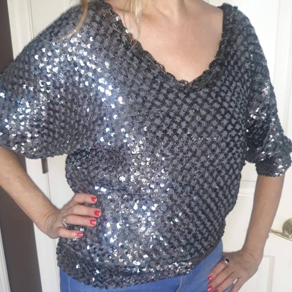 70s 80s Vintage Sexy Disco Top S/M - Gem